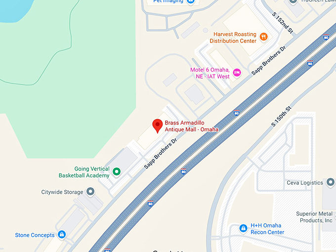 16. brass armadillo antique mall omaha map