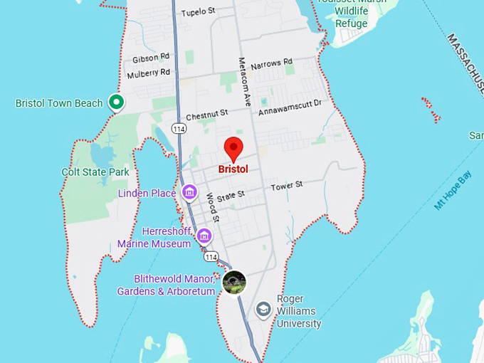 16. bristol, ri map