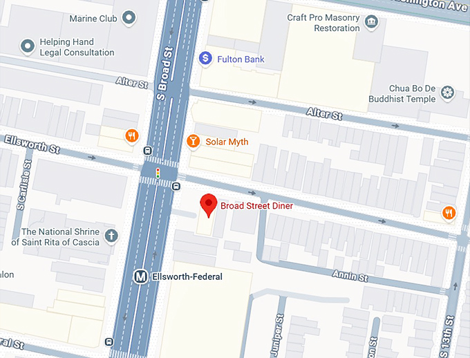 16. broad street diner map