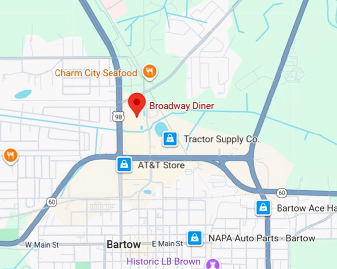 16. broadway diner map