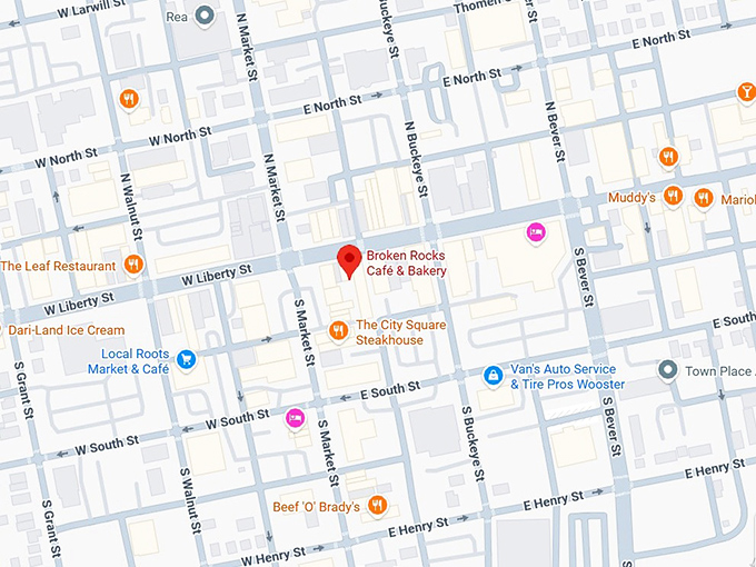 16. broken rocks caf&eacute; & bakery map