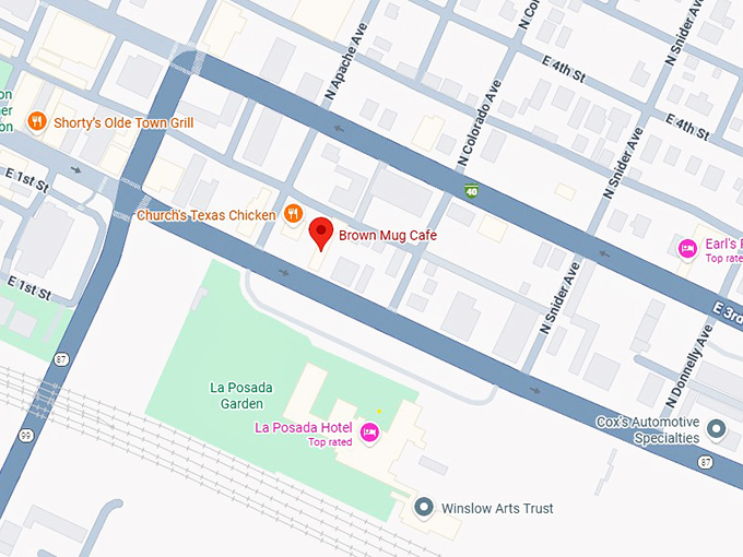 16. brown mug cafe map