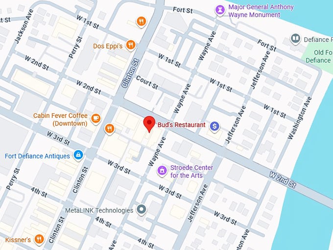 16. bud's restaurant map