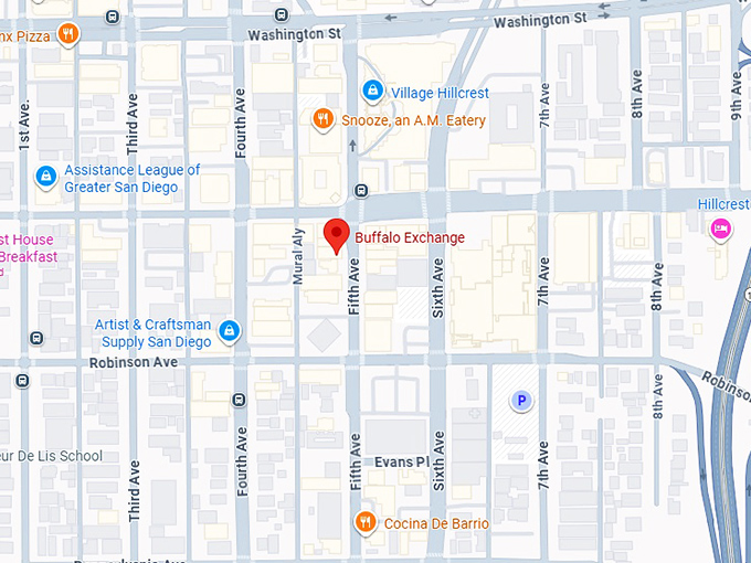 16. buffalo exchange (3862 fifth ave) map