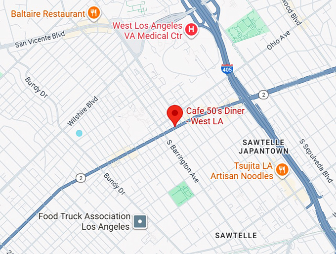 16. cafe 50's diner west la map