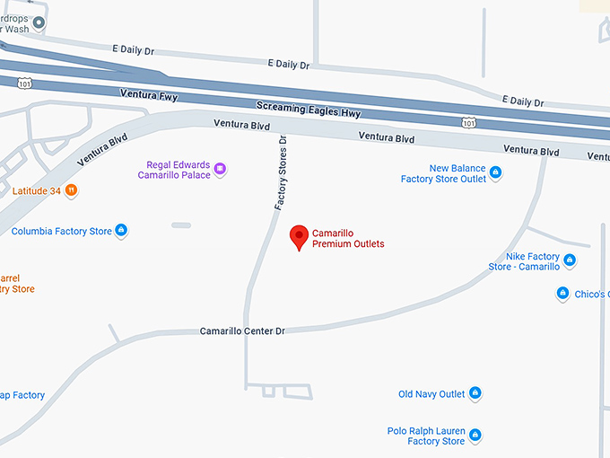16. camarillo premium outlets map