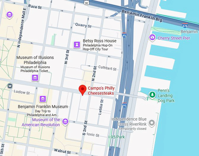16. campo's philly cheesesteaks map