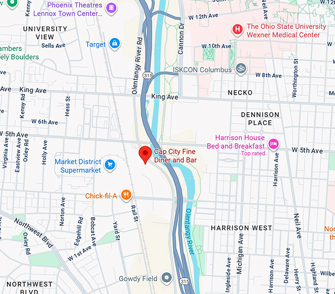 16. cap city fine diner and bar map