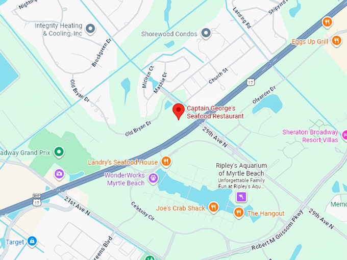 captain george's seafood restaurant map