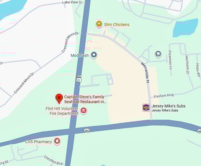 16. captain steve's family seafood restaurant in fort mill, sc map