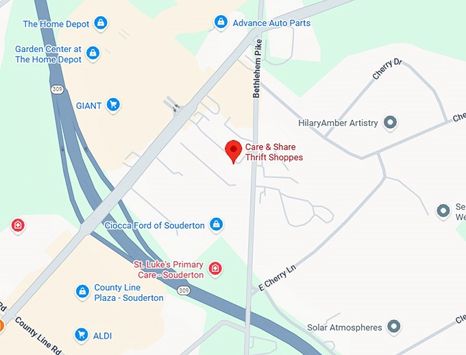 16. care & share thrift shoppes map