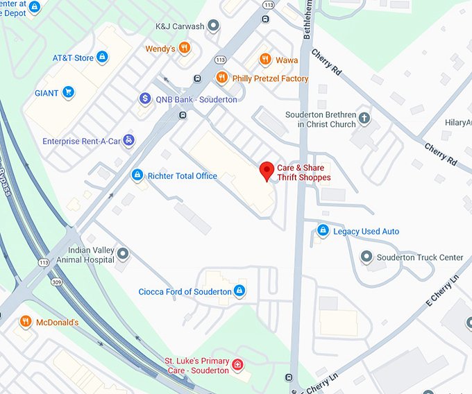 16. care & share thrift shoppes map