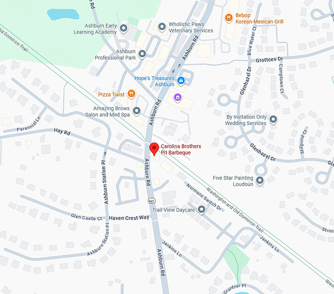 16. carolina brothers pit barbeque map