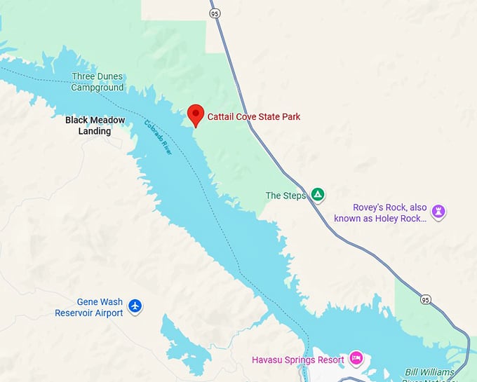 16. cattail cove state park map