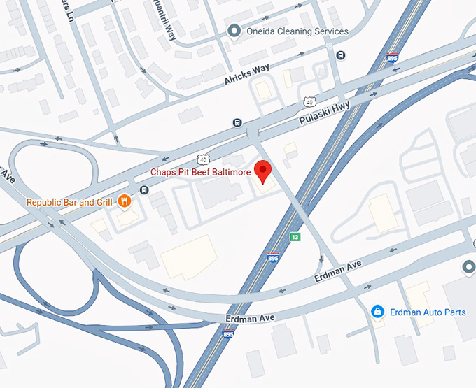 16. chaps pit beef baltimore map