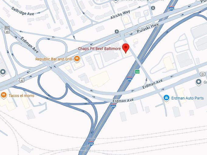 16. chaps pit beef baltimore map