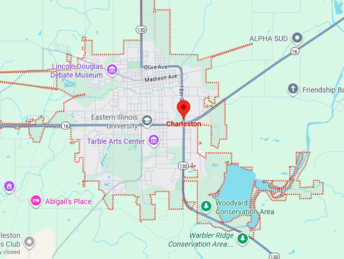 16. charleston, il map