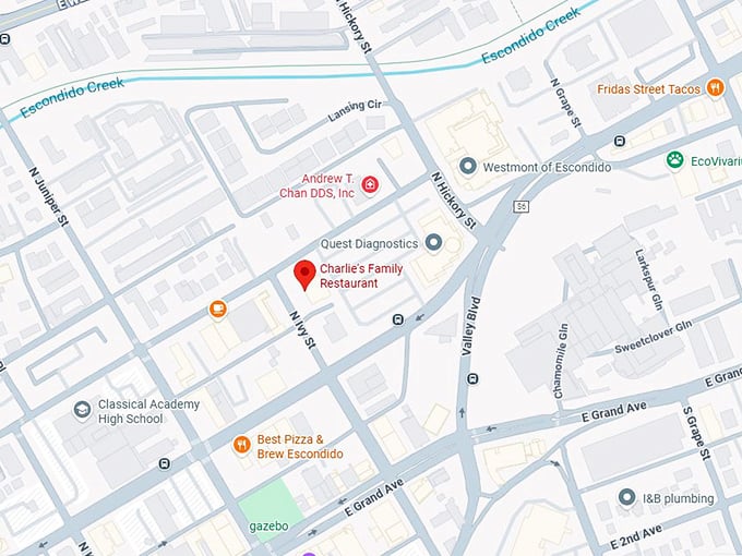 16. charlie's family restaurant map