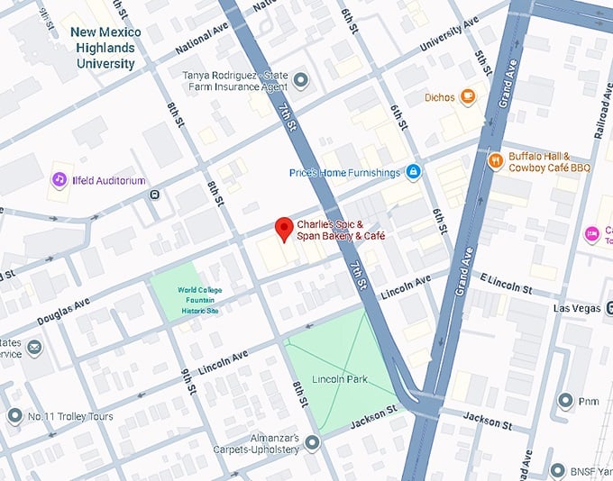 16. charlie's spic & span bakery & caf&eacute; map