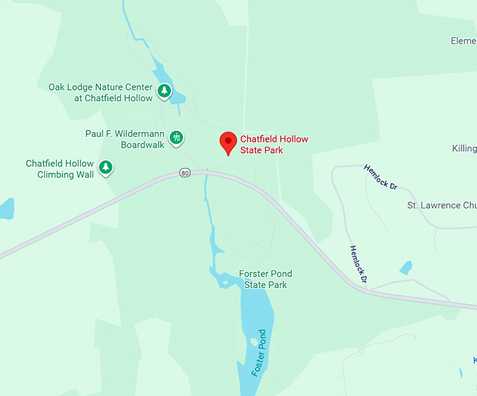 16. chatfield hollow state park map