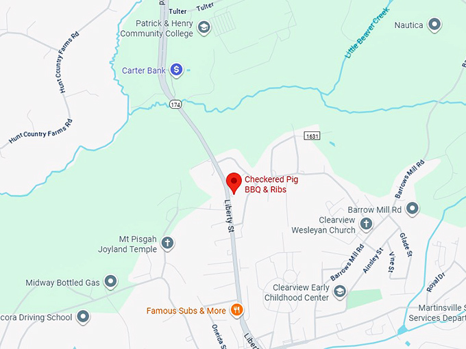 16. checkered pig bbq & ribs map