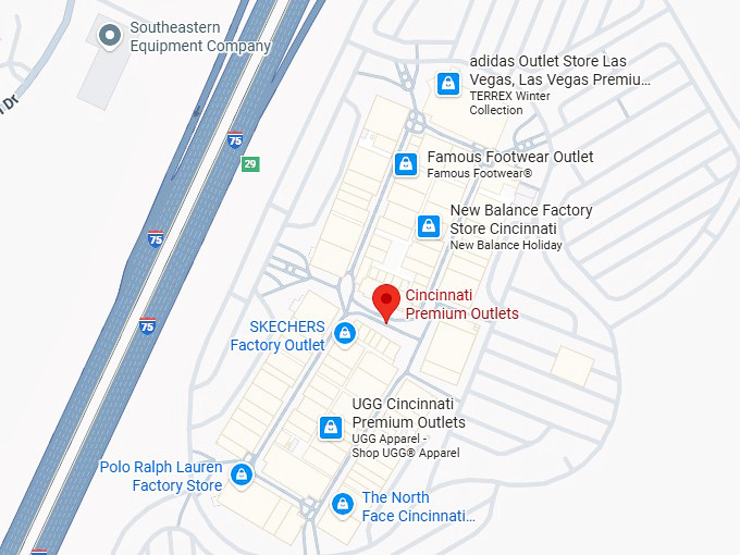 16. cincinnati premium outlets map