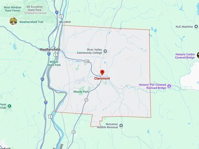 16. claremont, nh map
