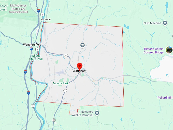 16. claremont, nh map