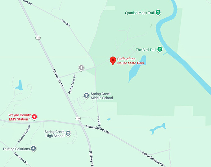 16. cliffs of the neuse state park map