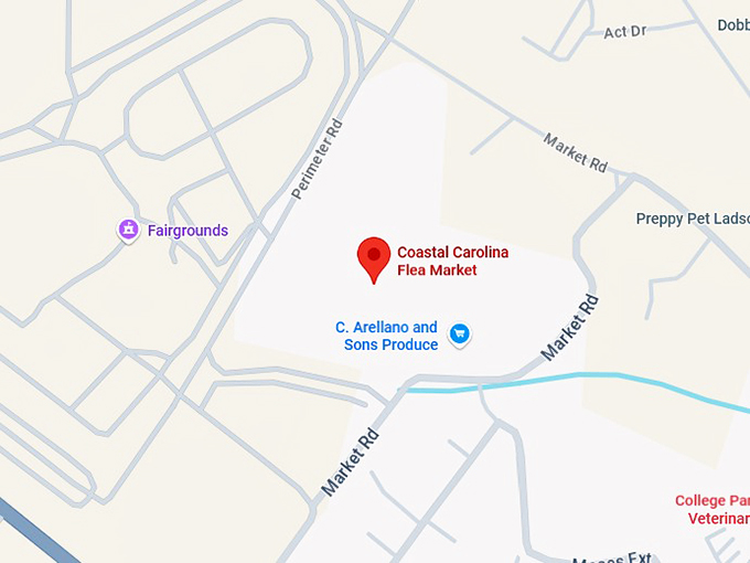 coastal carolina flea market map
