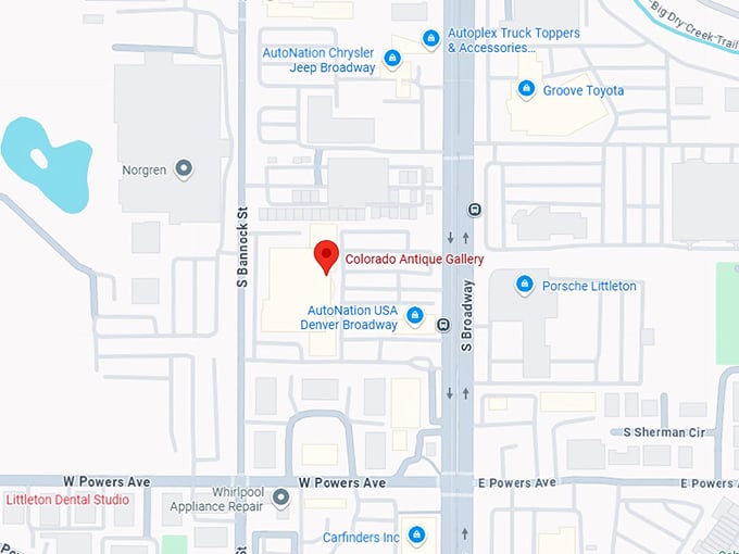 16. colorado antique gallery map