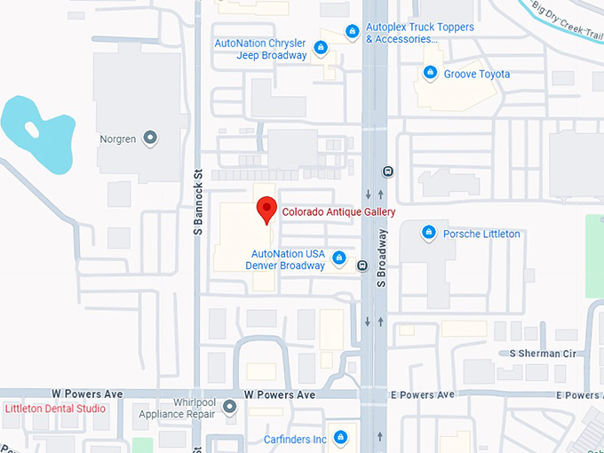 16. colorado antique gallery map