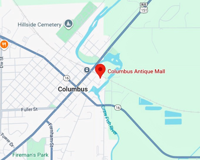 16. columbus antique mall map