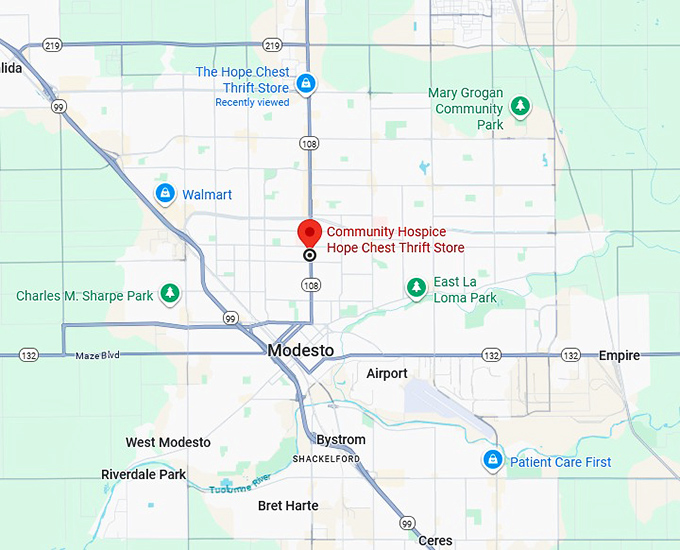 16. community hospice hope chest thrift store map