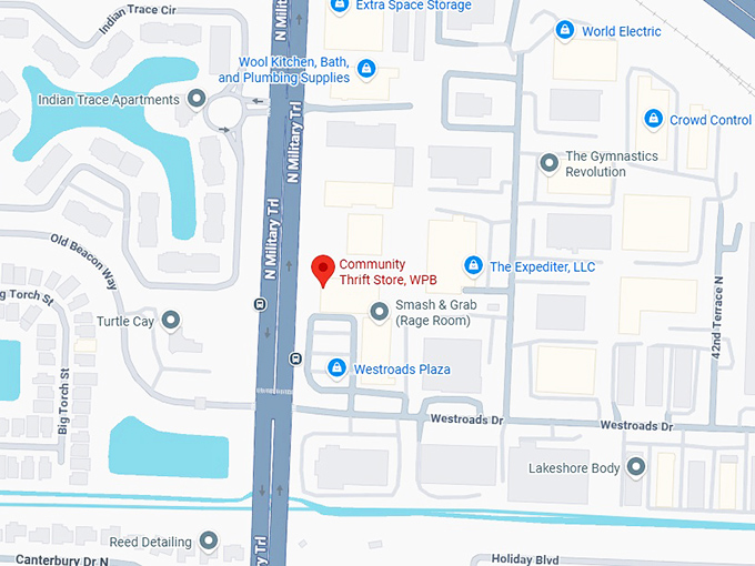 16. community thrift store, wpb map