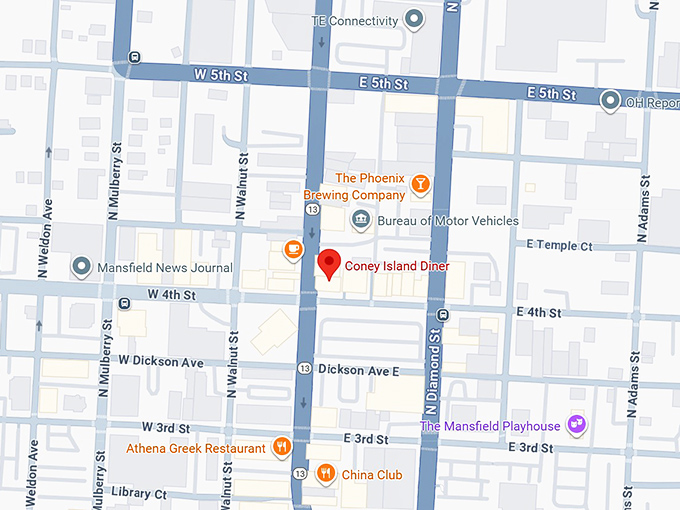 16. coney island diner (98 n main st) map