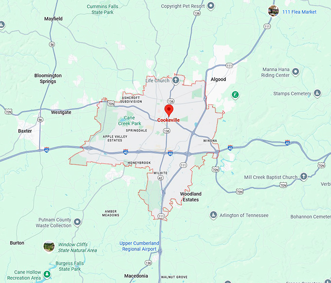 16. cookeville map