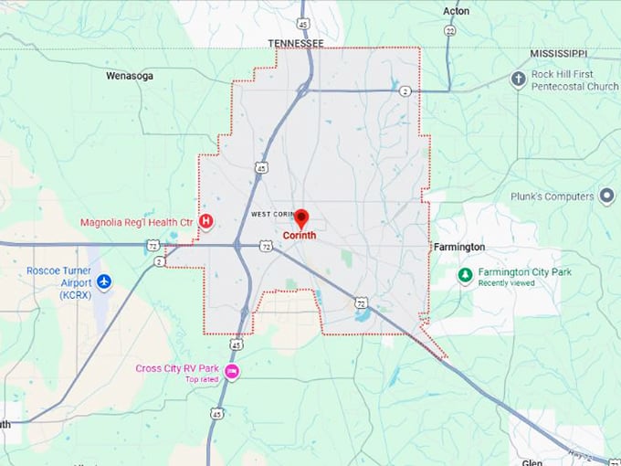 16. corinth ms map