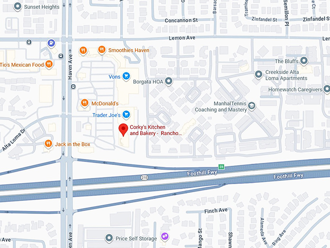 16. corky's kitchen and bakery rancho cucamonga map