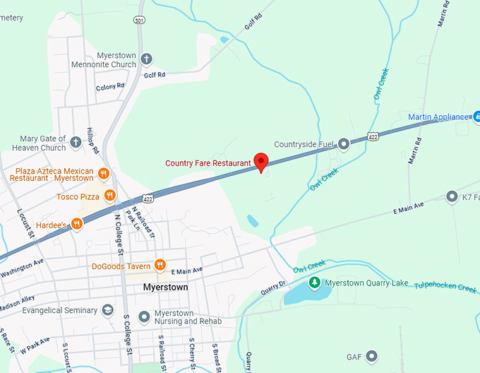 16. country fare restaurant map