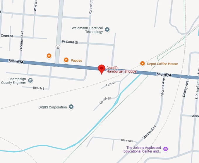 16. crabill's hamburger shoppe map