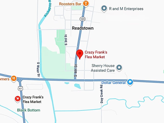 16. crazy frank's flea market map