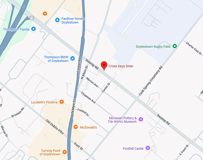 16. cross keys diner map