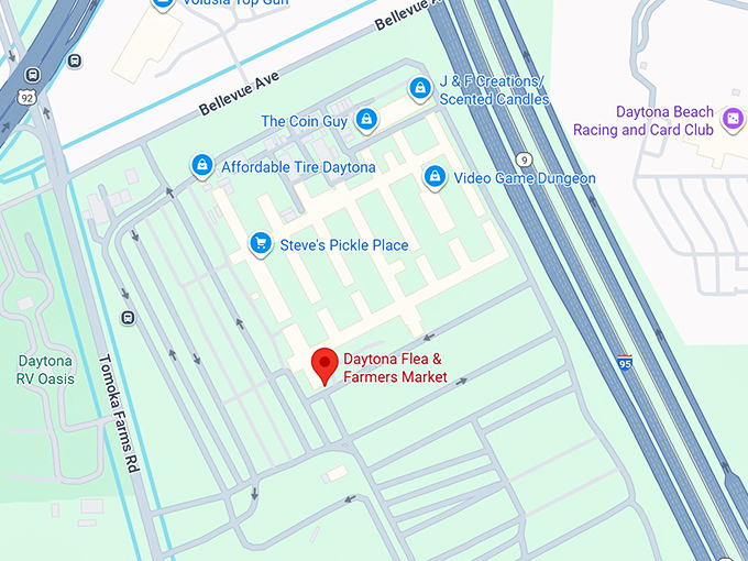16. daytona flea & farmers market map