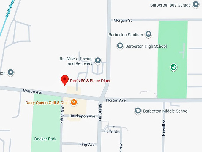 16. dee's 50's place diner map