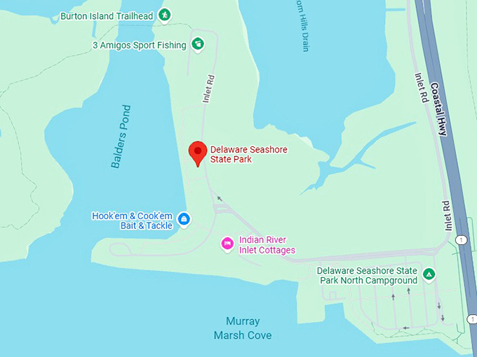 16. delaware seashore state park map