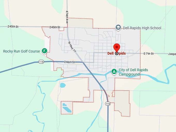 16. dell rapids map