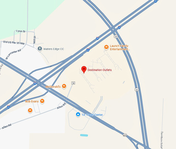 16. destination outlets map.
