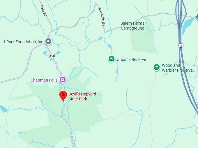 16. devil's hopyard state park map