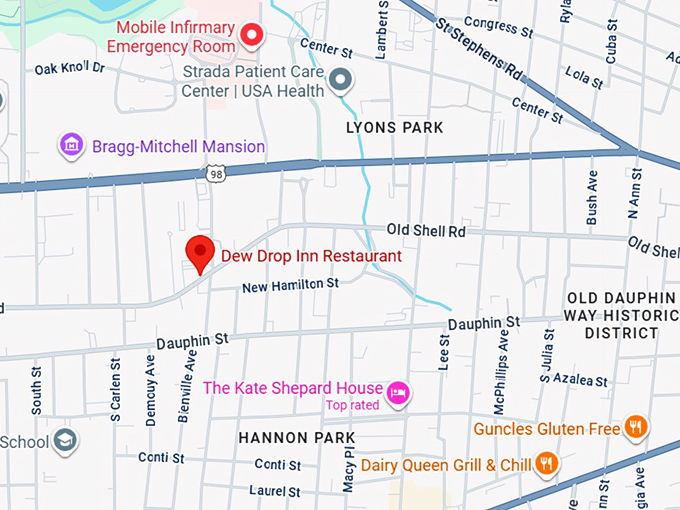 16. dew drop inn restaurant map